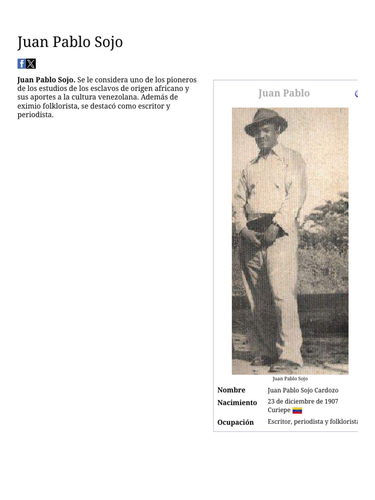 Juan Pablo Sojo - EcuRed | PDF | Venezuela