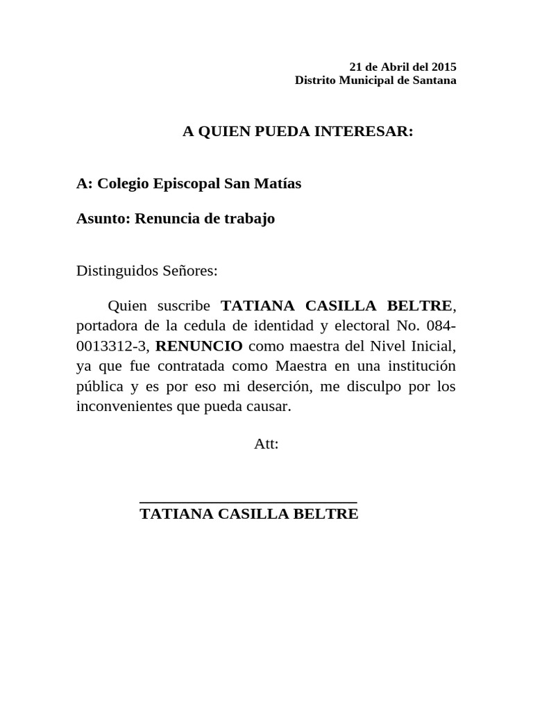 A Quien Pueda Interesar | PDF