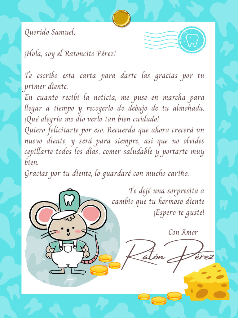 Carta de agradecimiento del Ratón Pérez | PDF