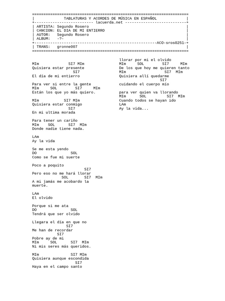 El Día de Mi Entierro | PDF