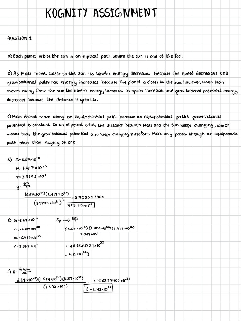 Gravitational Fields Kognity | PDF | Orbit | Classical Mechanics