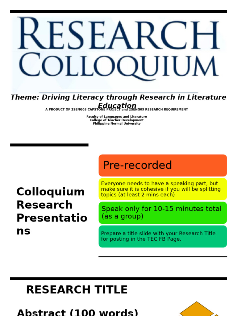 Research Colloquium | PDF | Data | Communication
