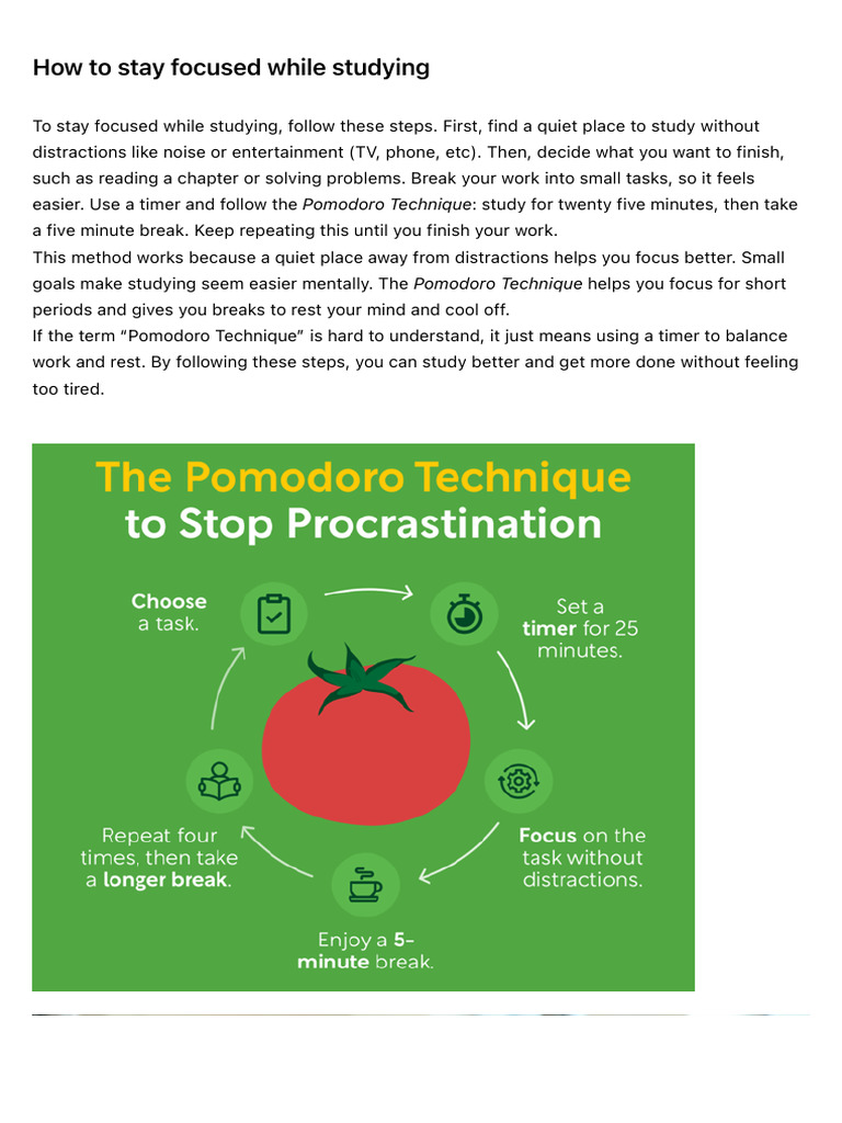 How To Stay Focused While Studying | PDF