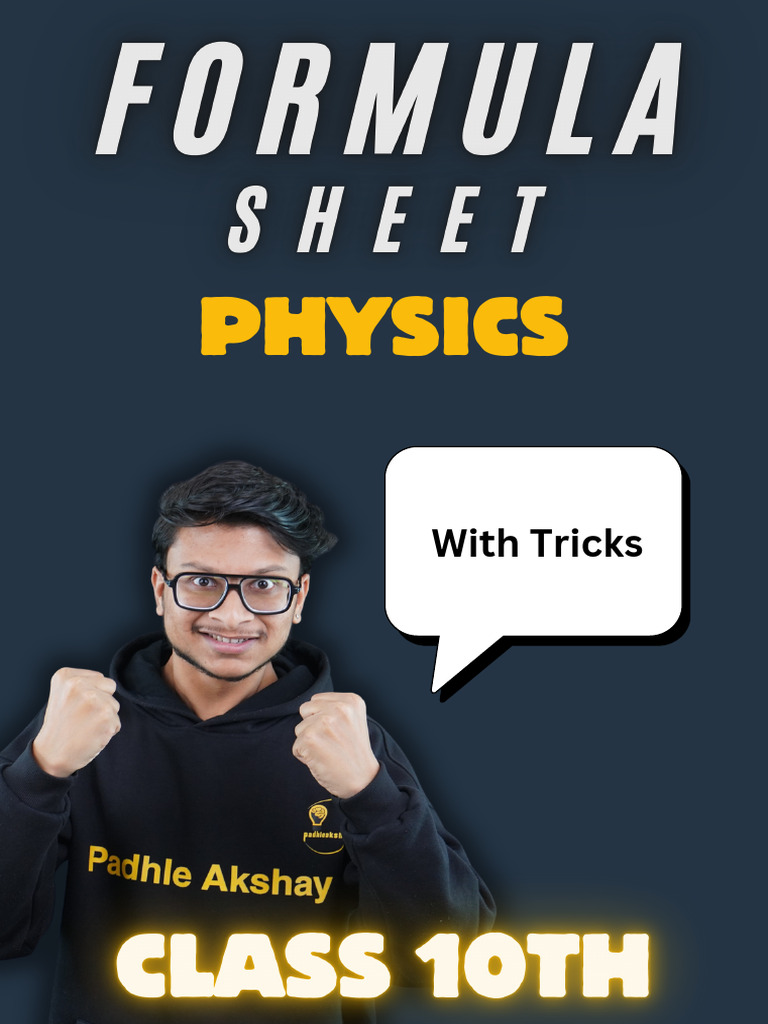 Formula Sheet Physics | PDF