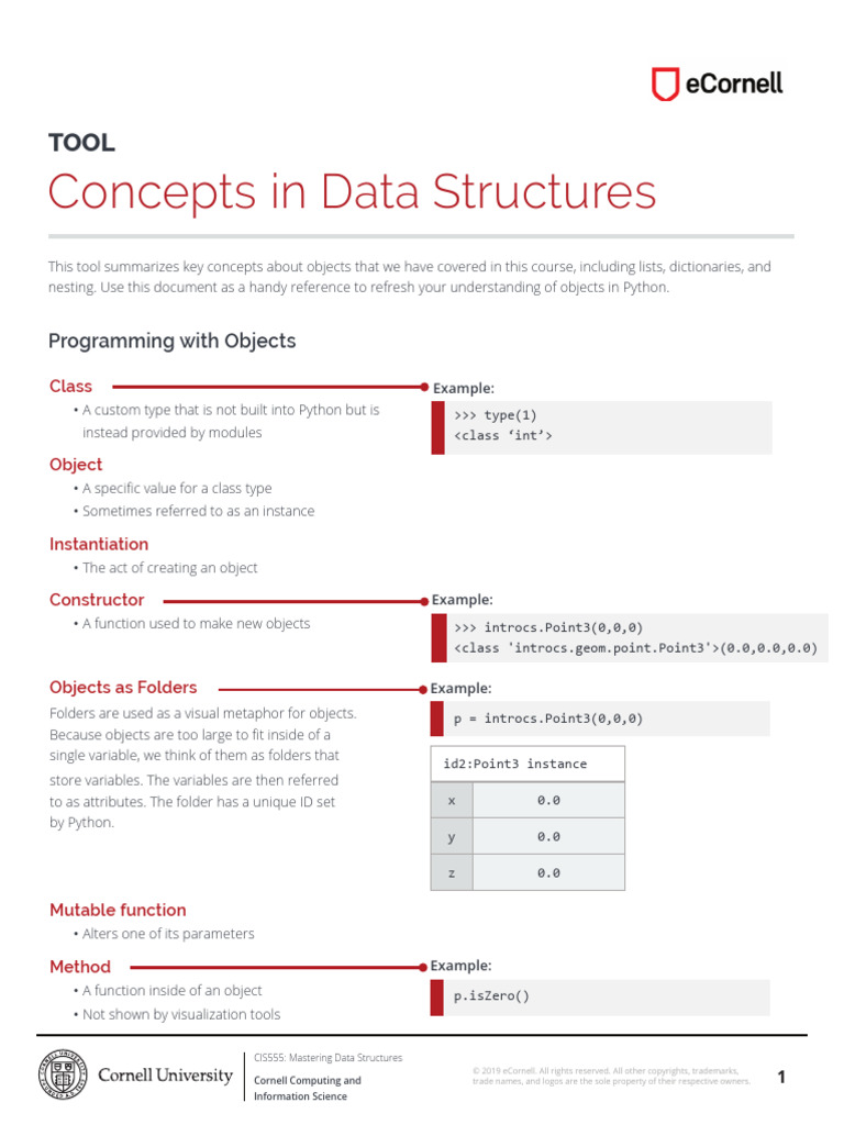 CIS555: Data Structures Overview | PDF | Variable (Computer Science) | Computer Science