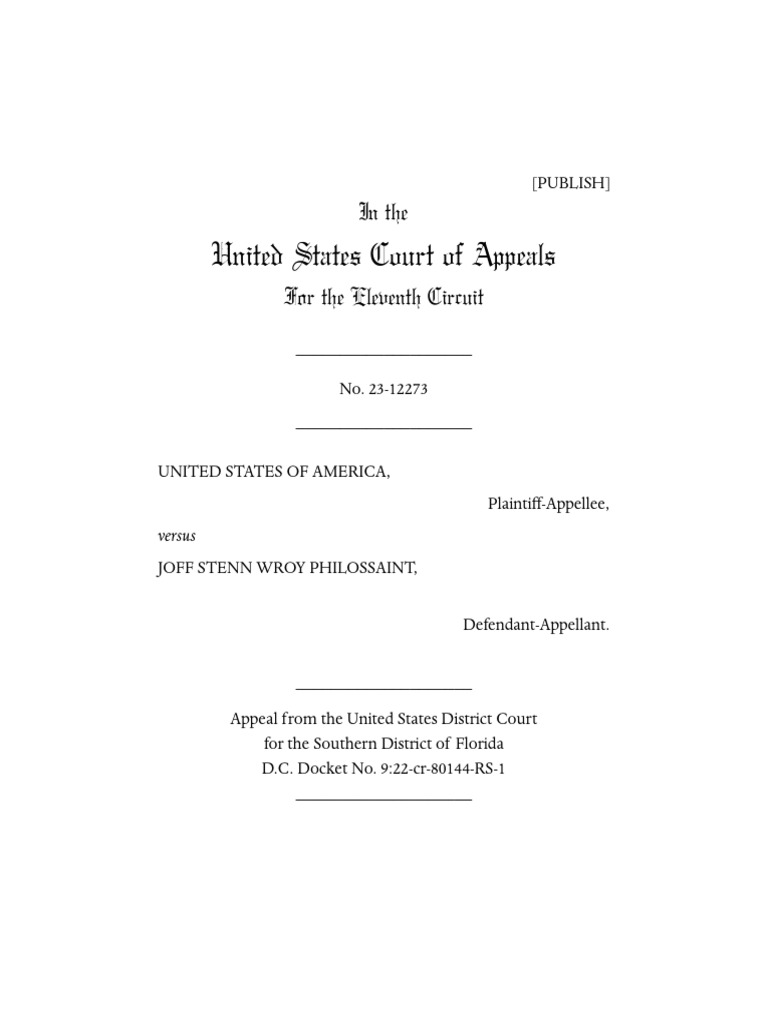 United States v. Philossaint | PDF | Title 18 Of The United States Code ...