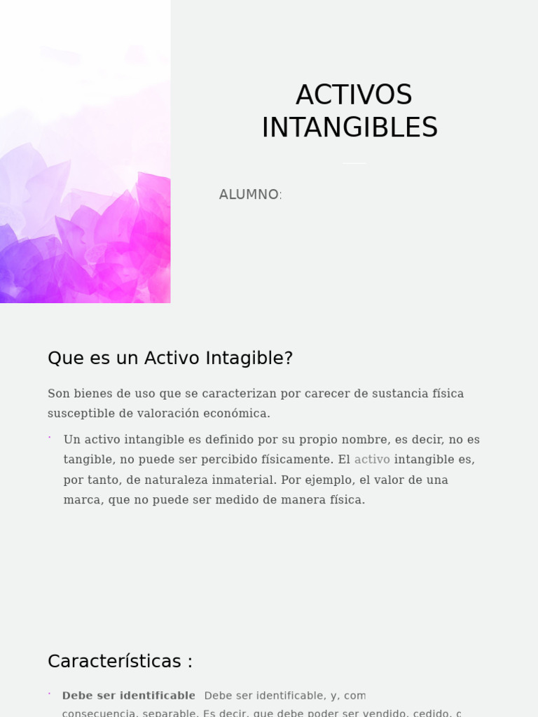 Activos Intangibles | PDF | Activo intangible | Franquiciamiento