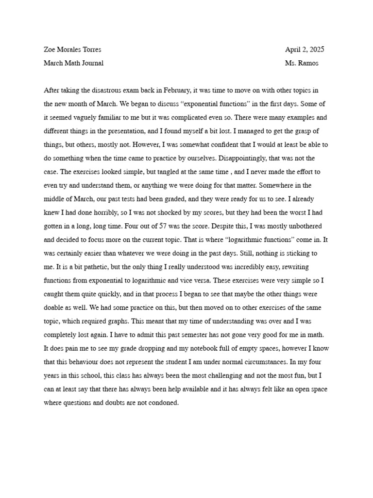 March Math Journal | PDF