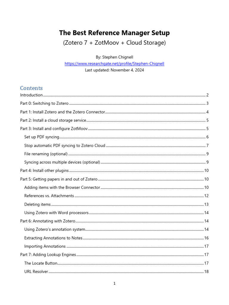 Chignell The Best Reference Manager Setup Nov-4-2024 | PDF | Computer ...