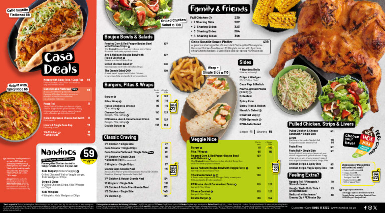 Nando's Lakeside Menu Highlights | PDF | Hamburgers | French Fries