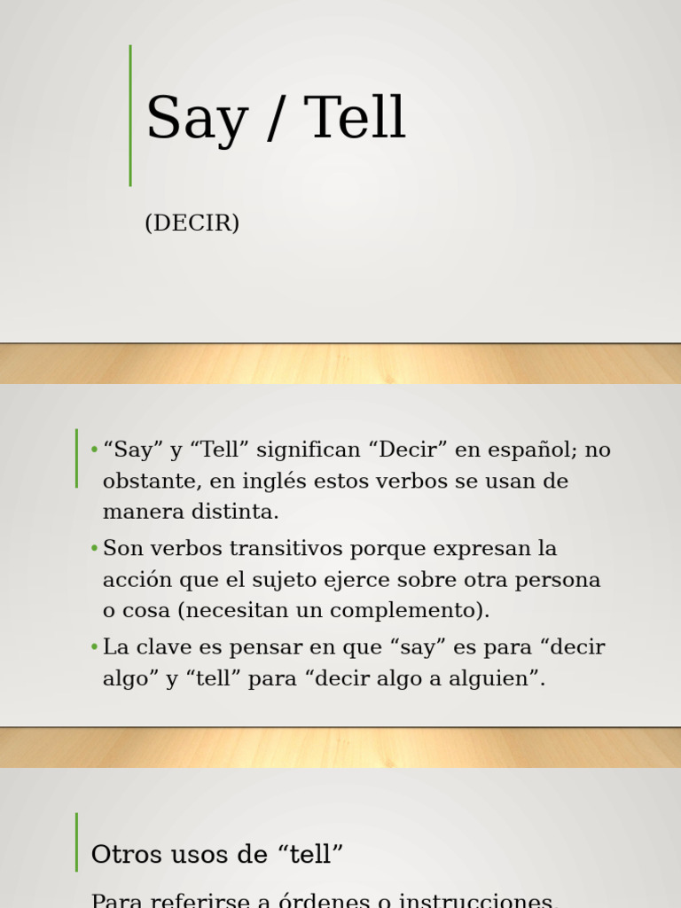 Say - Tell | PDF