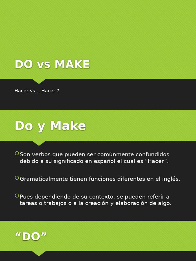 DO Vs MAKE | PDF | Tipología Lingüística | Lingüística