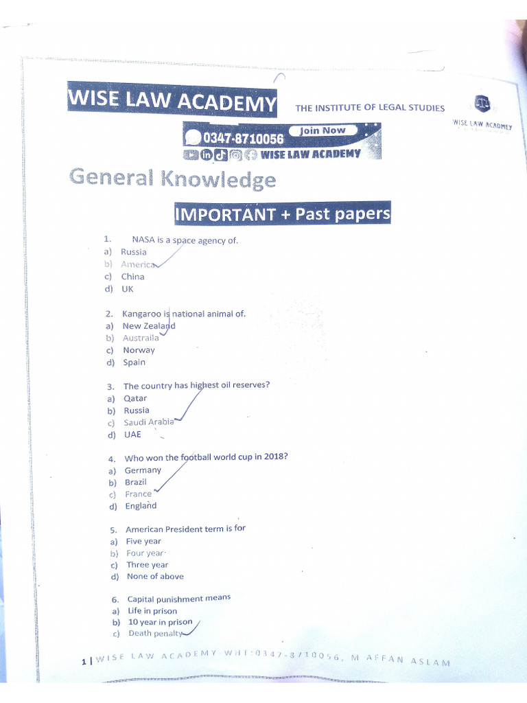 General Knowledge 1 | PDF