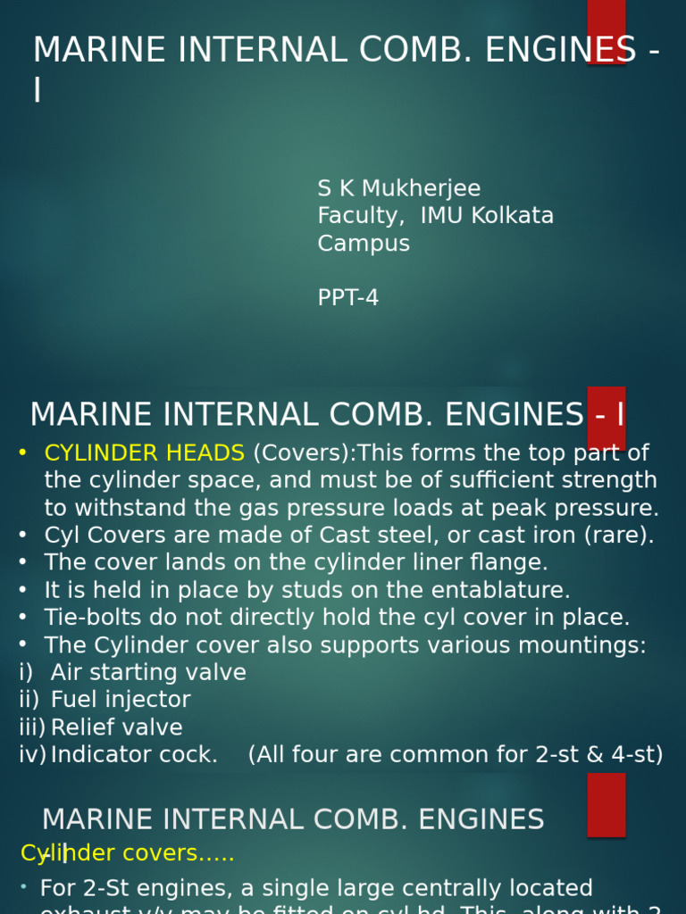 Marine Internal Combustion Engines Overview | PDF | Piston | Diesel Engine