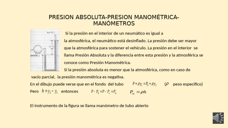 6 Presion Absoluta-Presion Manométrica-Manómetros Vs1 | PDF