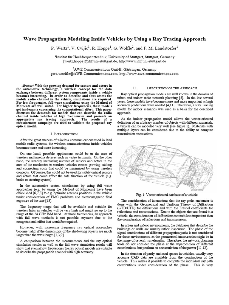 2002 05 Wave Propagation Modeling Inside Vehicles by Using A Ray ...