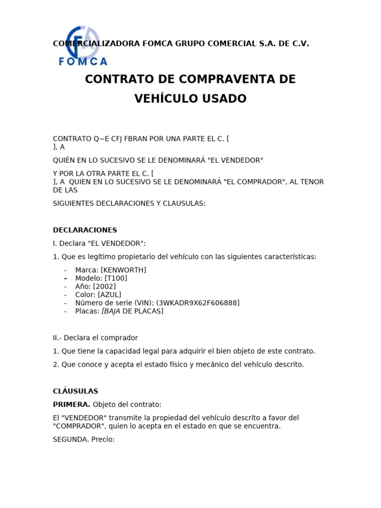 Contrato Fomca | PDF