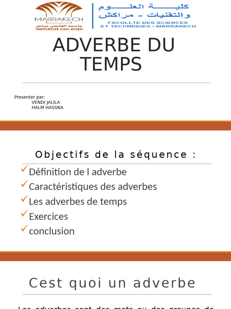 Adverbes de Temps : Définition et Exemples | PDF