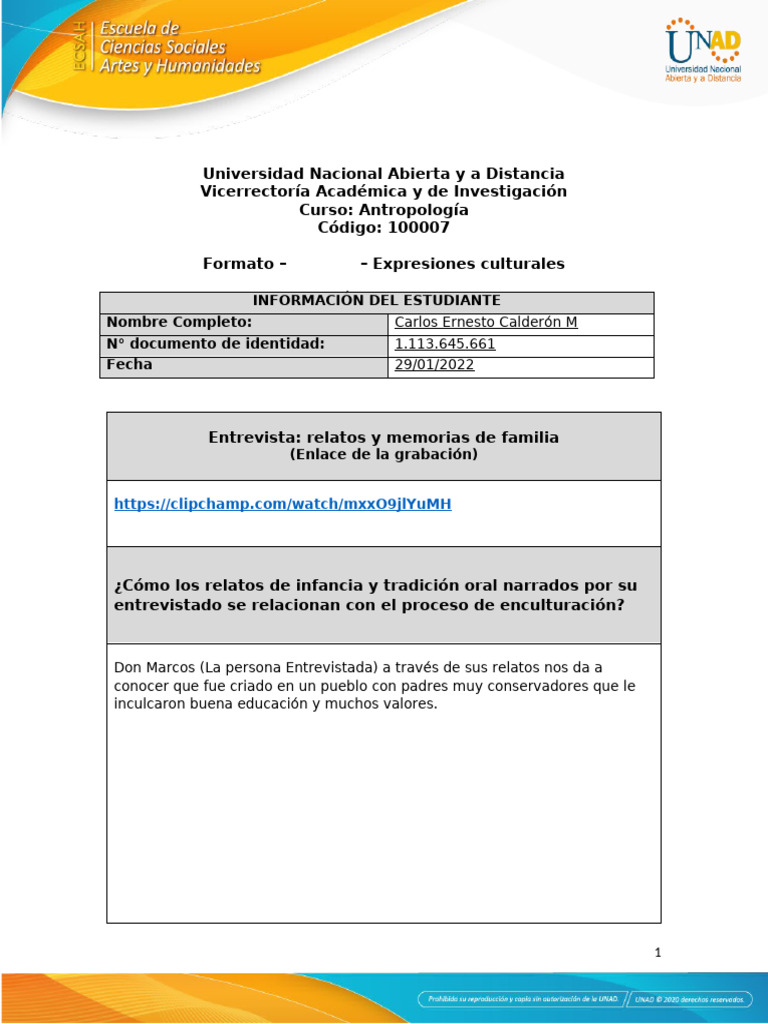 Formato - Tarea 3 - Expresiones Culturales | PDF