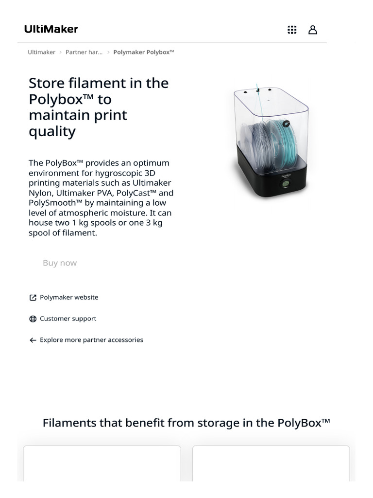 Storing Filaments in PolyBox™ | PDF