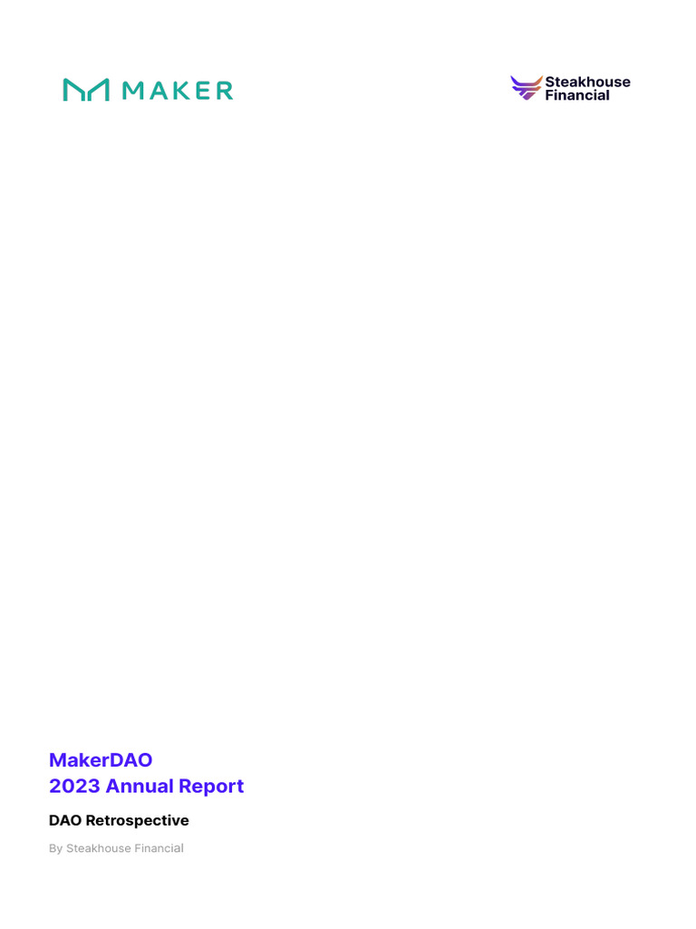 MakerDAO 2023 Retrospective | PDF | Cryptocurrency | Interest