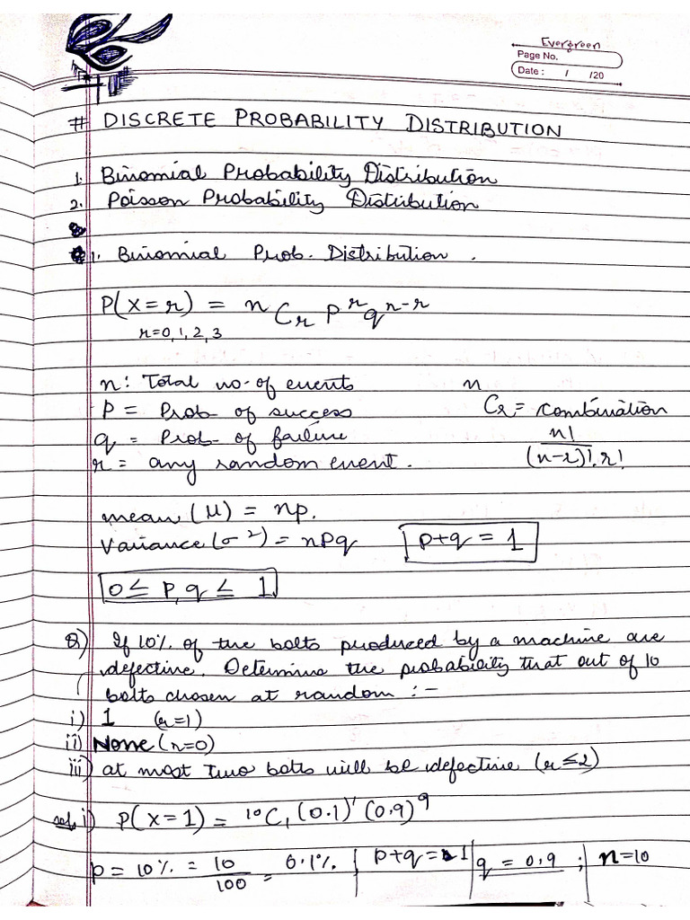 Probability Notes | PDF