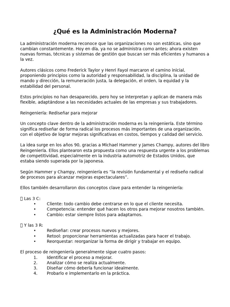 Administración Moderna: Claves y Herramientas | PDF | Outsourcing ...