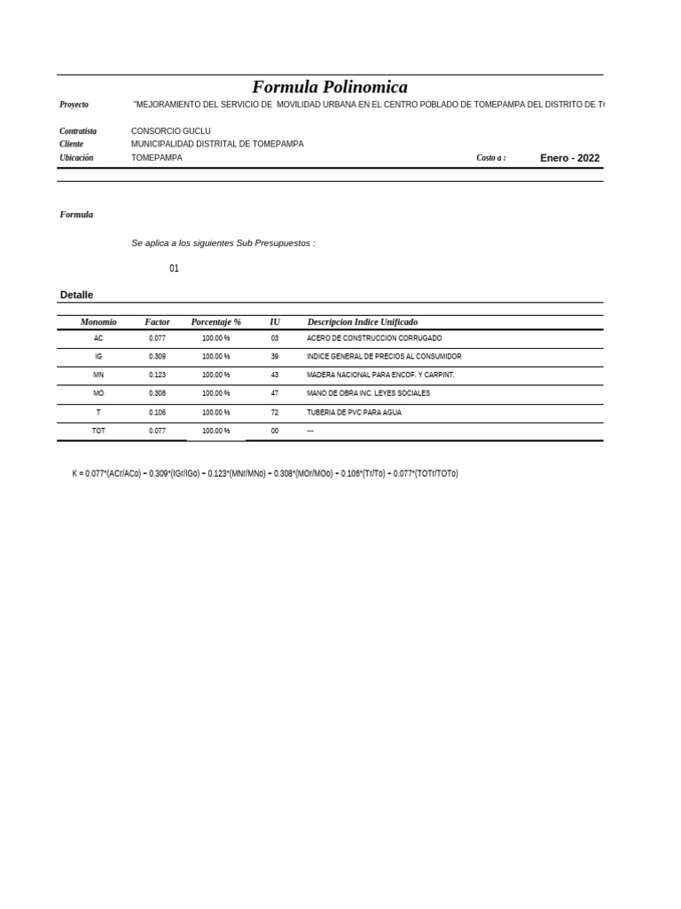 Calculo de Reajuste, Amorizaciones y Deduciones Tomepampa Ad1 | PDF