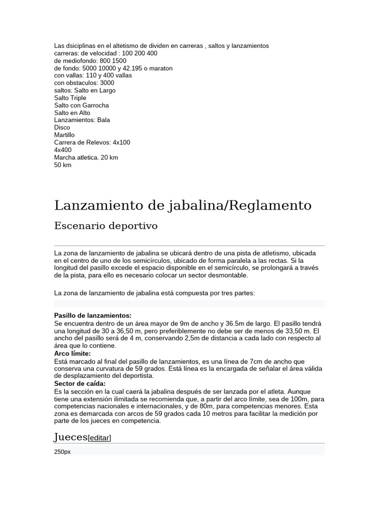 Disciplinas y Reglamento del Atletismo | PDF | Deporte del atletismo ...