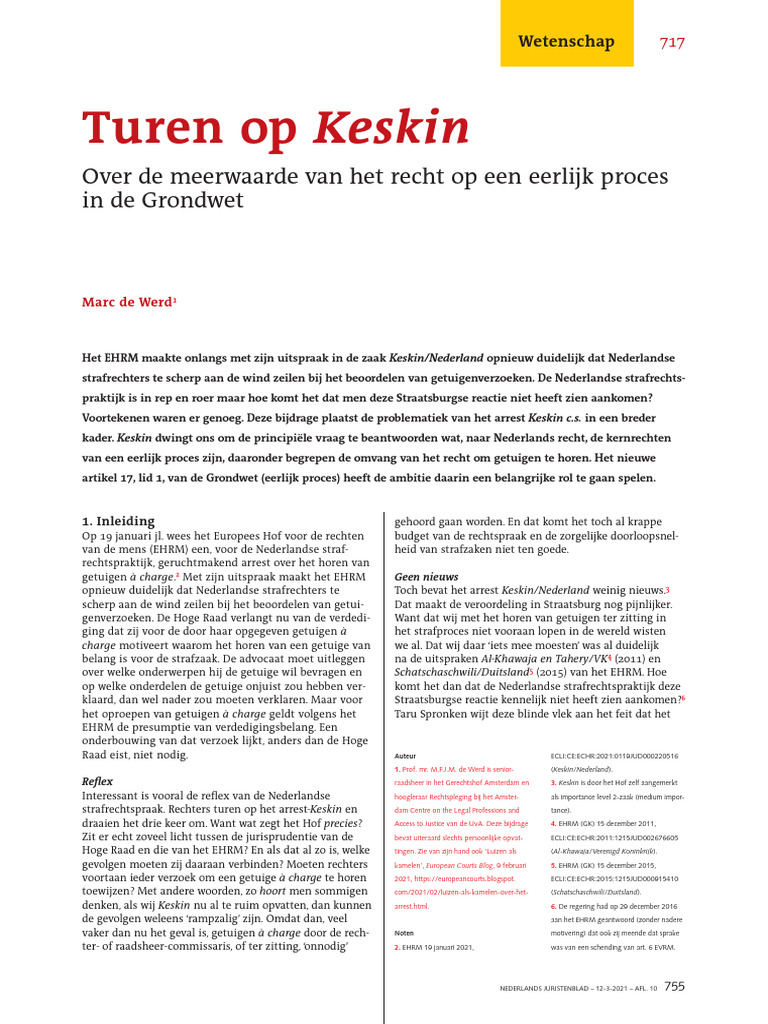 De Werd NJB 2021 Keskin | PDF