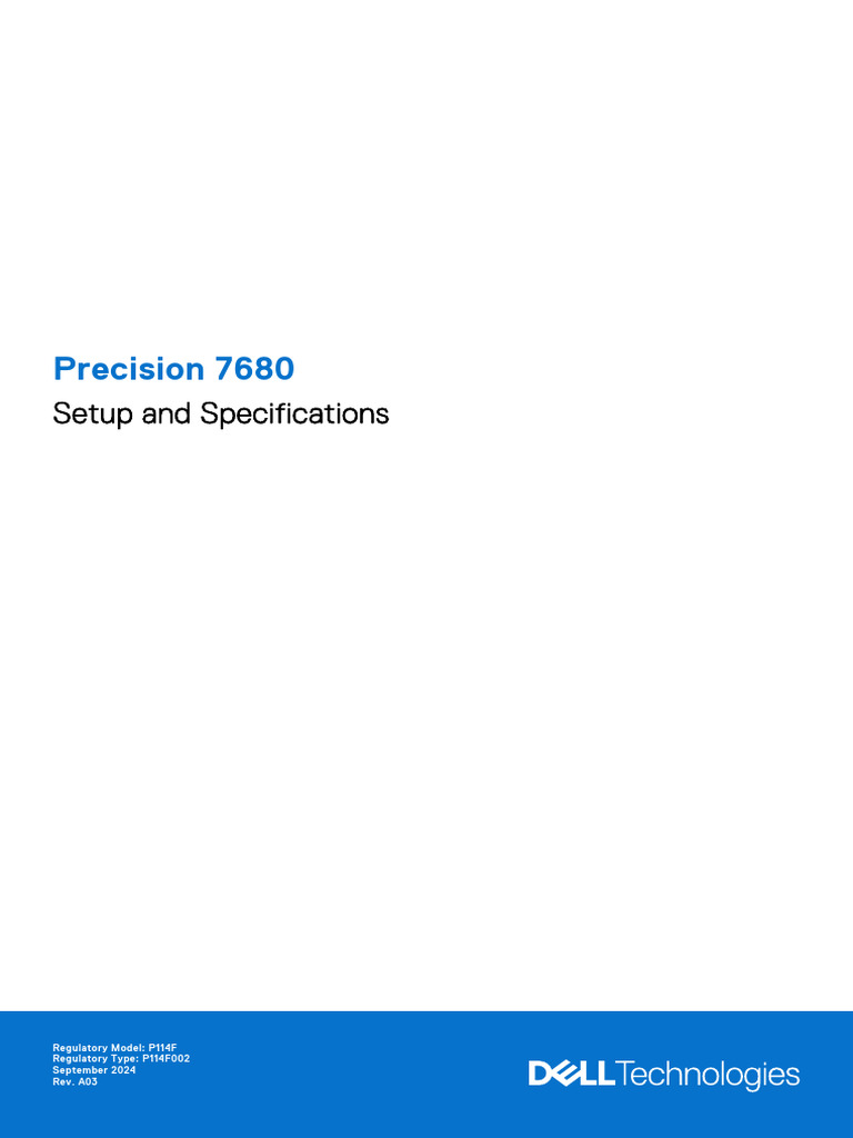 Dell Precision 7680 Setup Guide | PDF | Usb | Computing