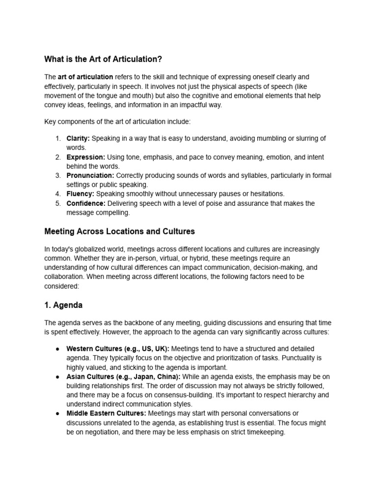 Art of Articulation Theory | PDF | Nonverbal Communication | Communication