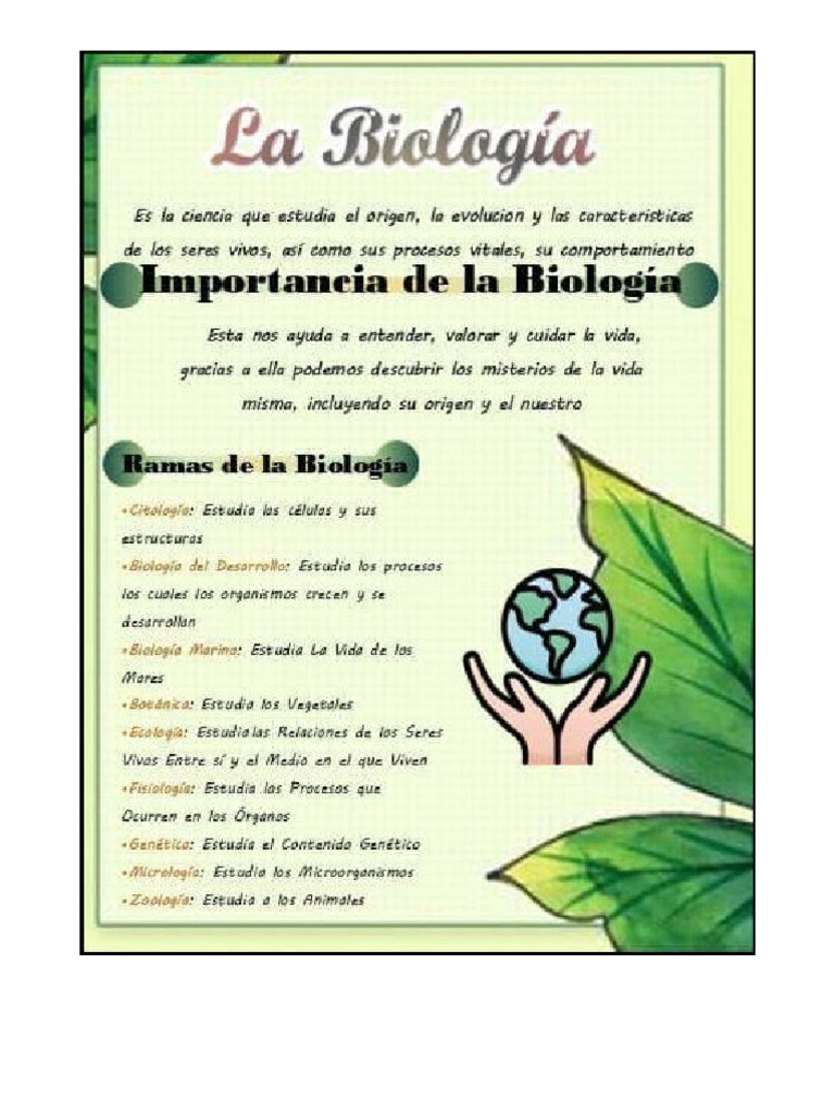La Biología y Sus Ramas | PDF
