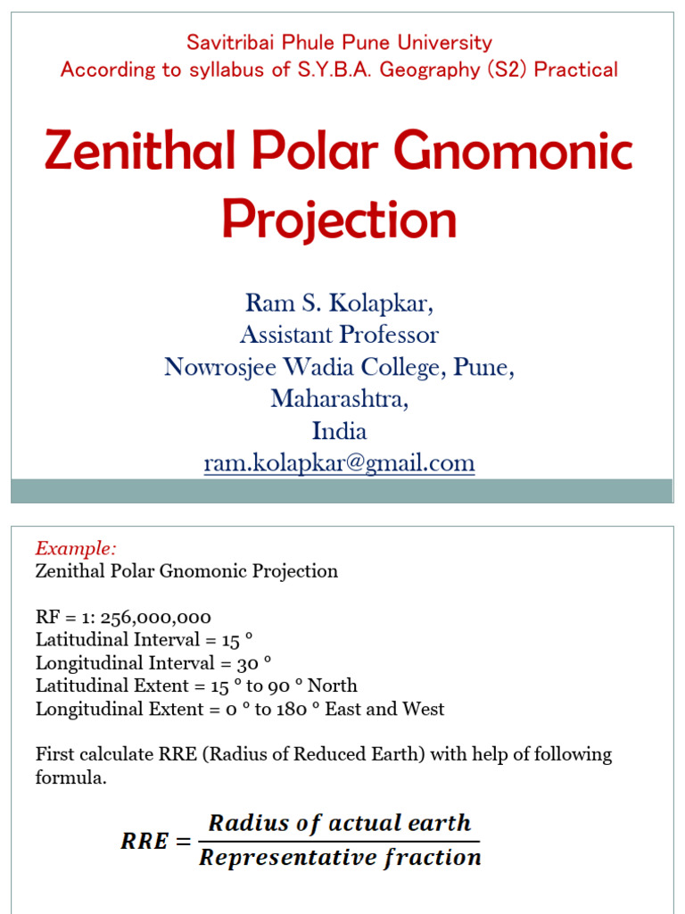 Zenithal Polar Gnomonic Projection Guide | PDF | Latitude | Equator