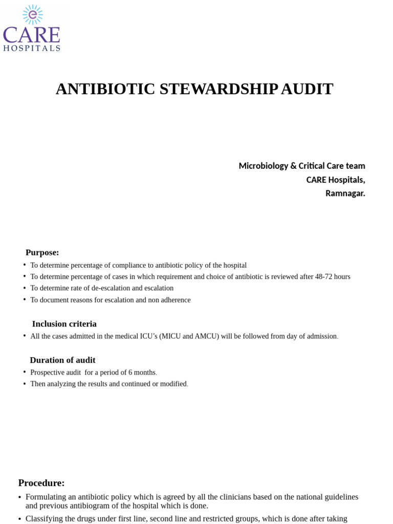 Antibiotic Stewardship Audit | PDF