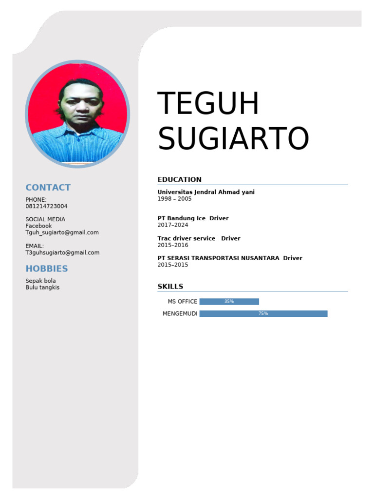 CV Teguh | PDF