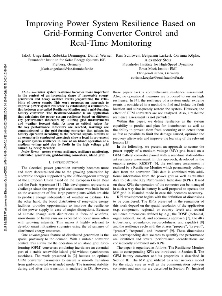 Improving Power System Resilience Based On Grid-Forming Converter ...