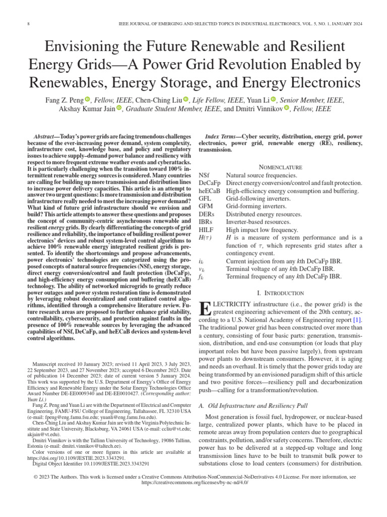 Envisioning The Future Renewable and Resilient Energy GridsA Power Grid ...