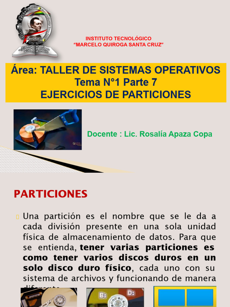 Tema 1 7 Particiones Conversiones | PDF | Archivo de computadora | Software del sistema