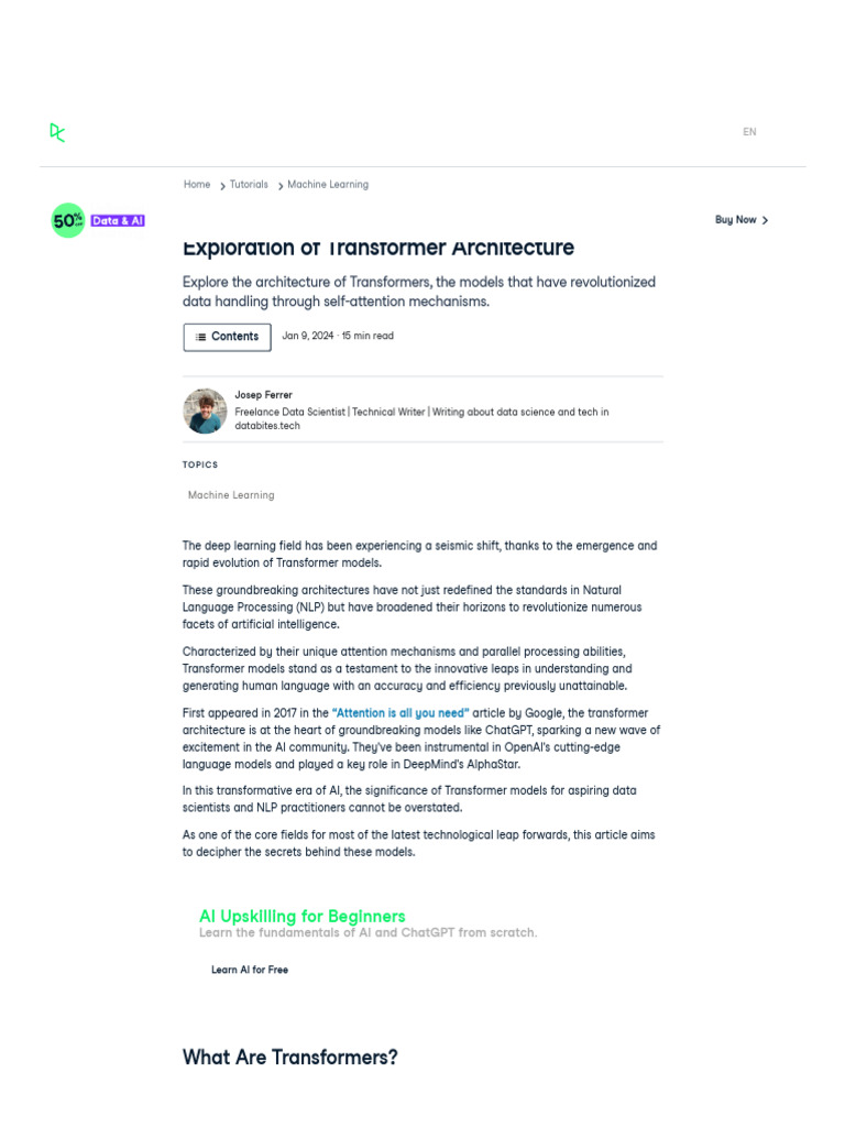 How Transformers Work - A Detailed Exploration of Transformer Architecture - DataCamp | PDF ...