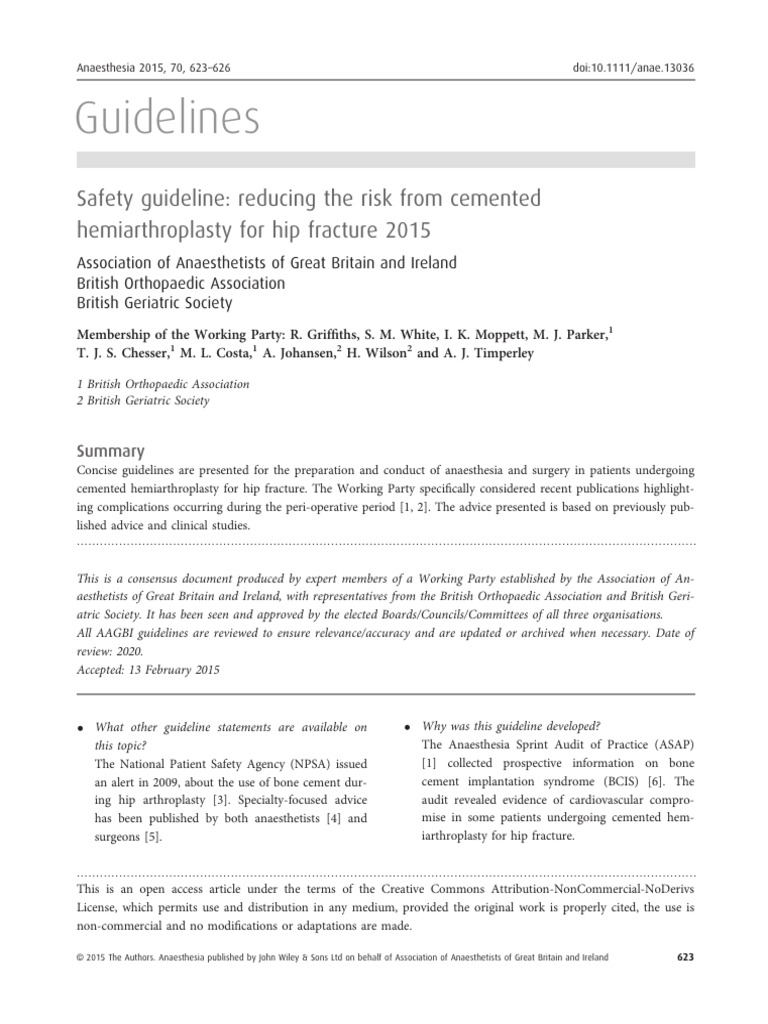 Safety Guideline Reducing The Risk From Cemented | PDF | Blood Pressure ...