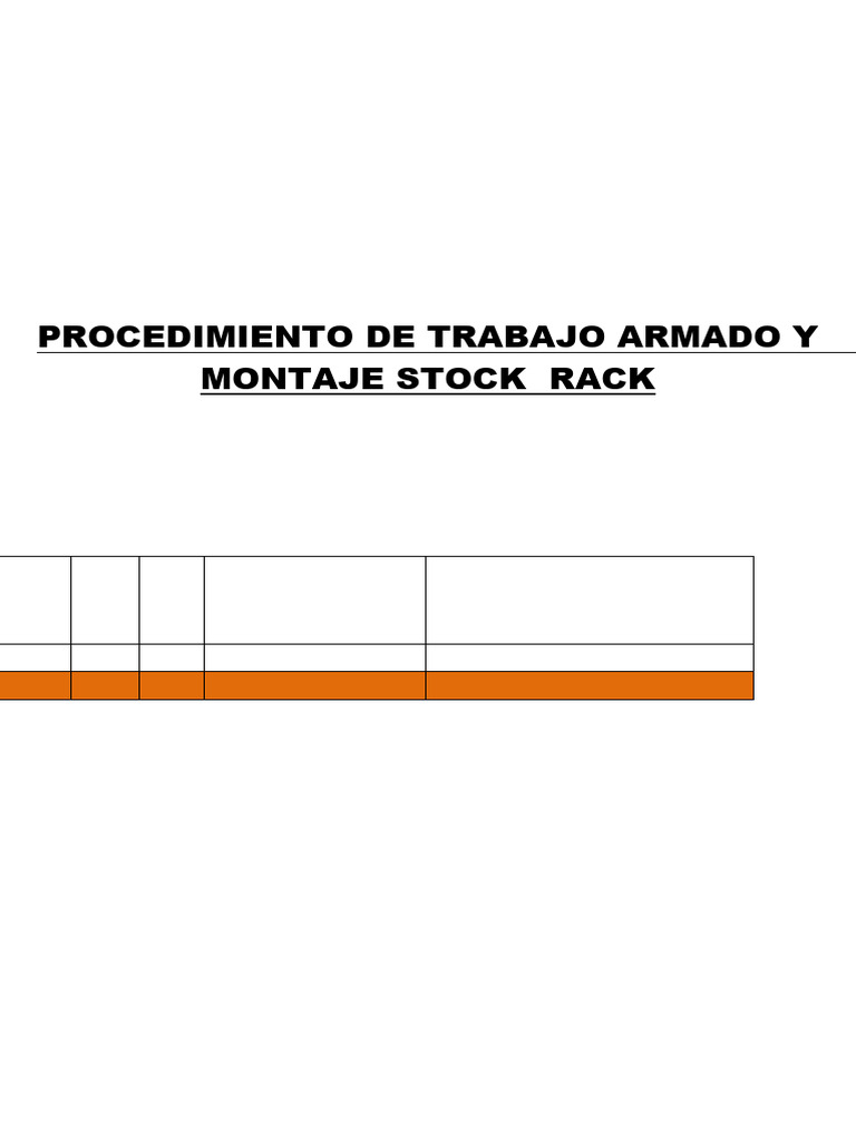 Procedimiento Seguro para Montaje de Stock Rack | PDF | Tornillo ...