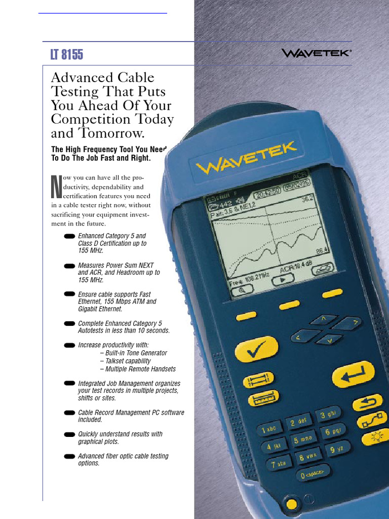 Wavetek Lt8155 Specifications Spec Sheet 1l05 | PDF ...
