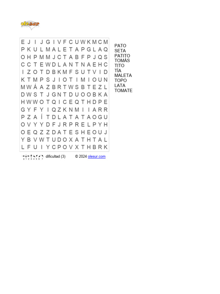 Sopa de Letras 556 | PDF