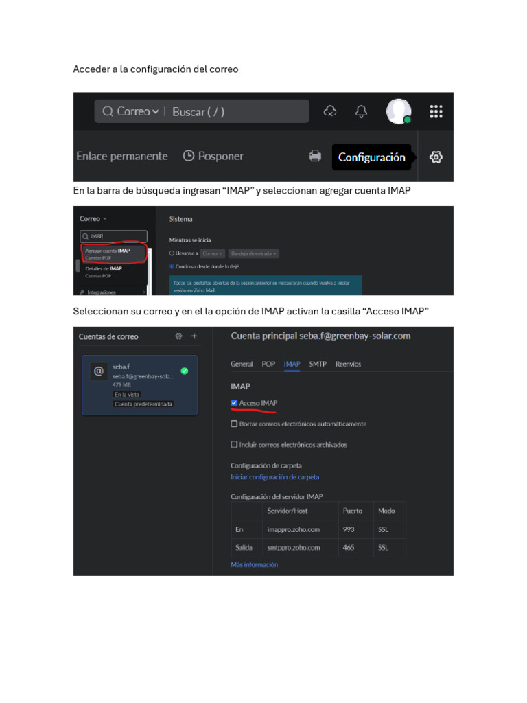 Activacion IMAP | PDF