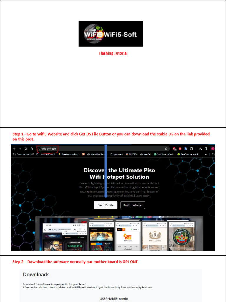 How To Flash WiFi5 Soft | PDF