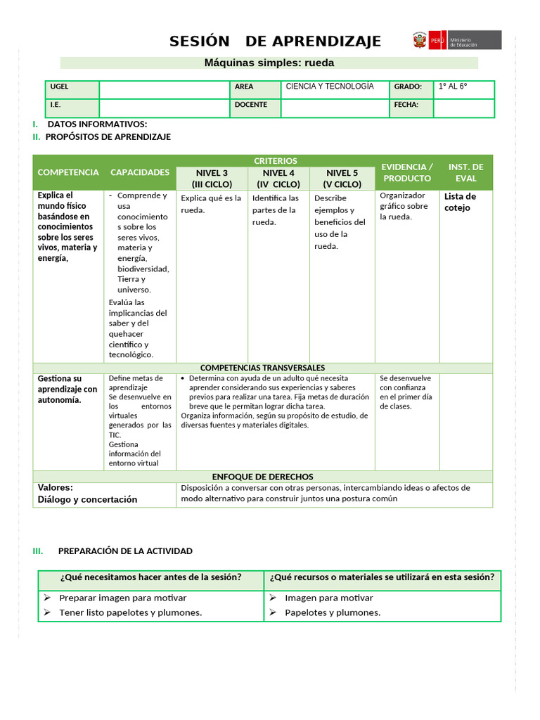 01 de JULIO - C Y T - Máquinas Simples Rueda - UNID. | PDF | Rueda | Eje