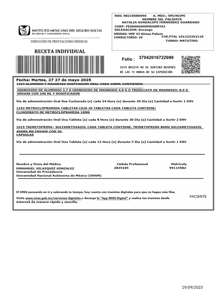 Recetas IMSS 2025: Formatos Editables | PDF