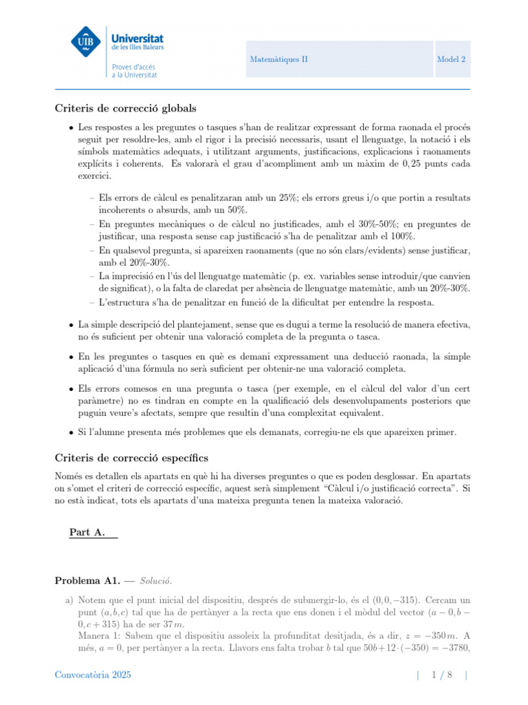Criteris Matematiquesii Juny 2025 | PDF