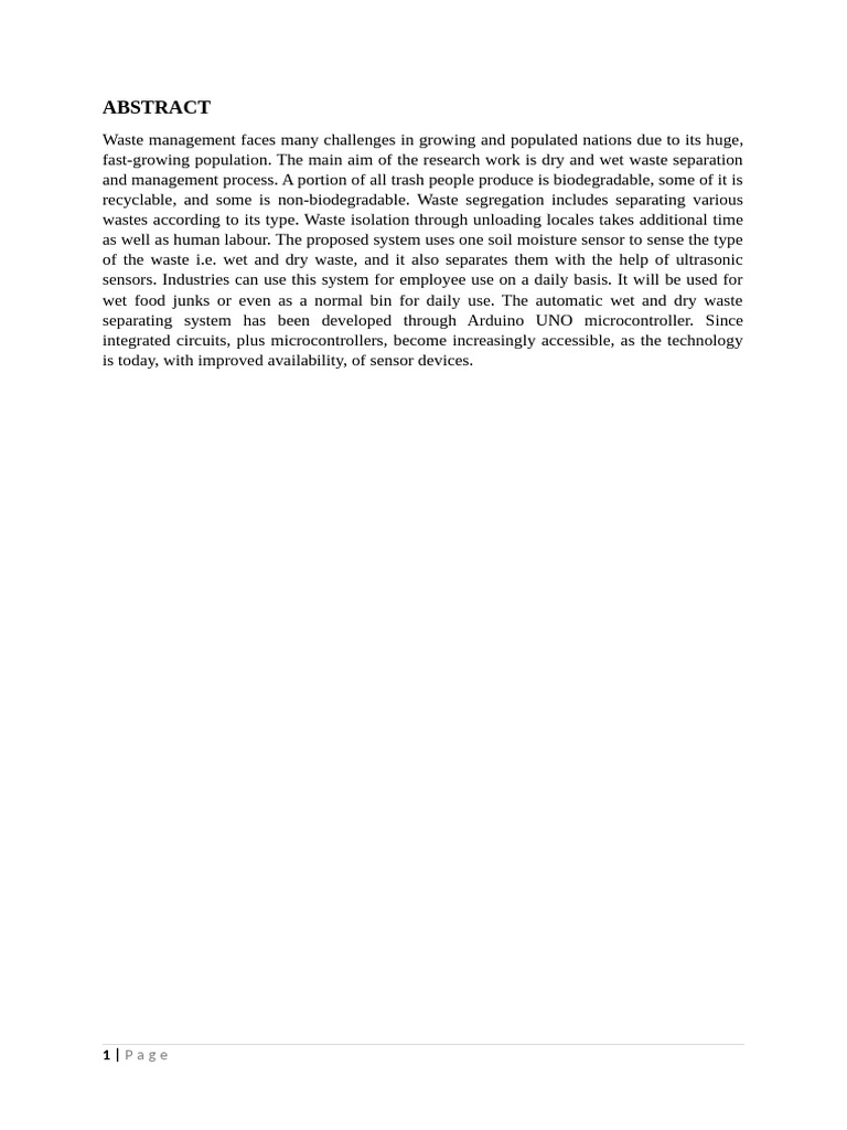 Smart Waste Segregation Using Arduino | PDF | Waste Management | Waste